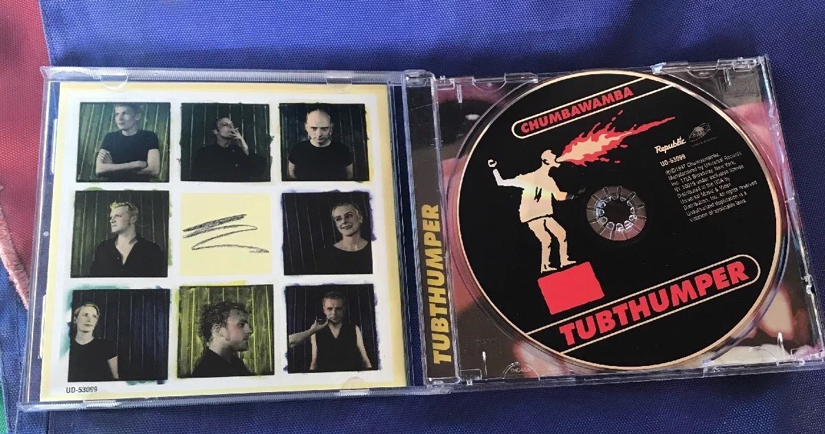 Tubthumper By Chumbawamba On Audio CD Album 1997 Lyrics Drip Scapegoat ...