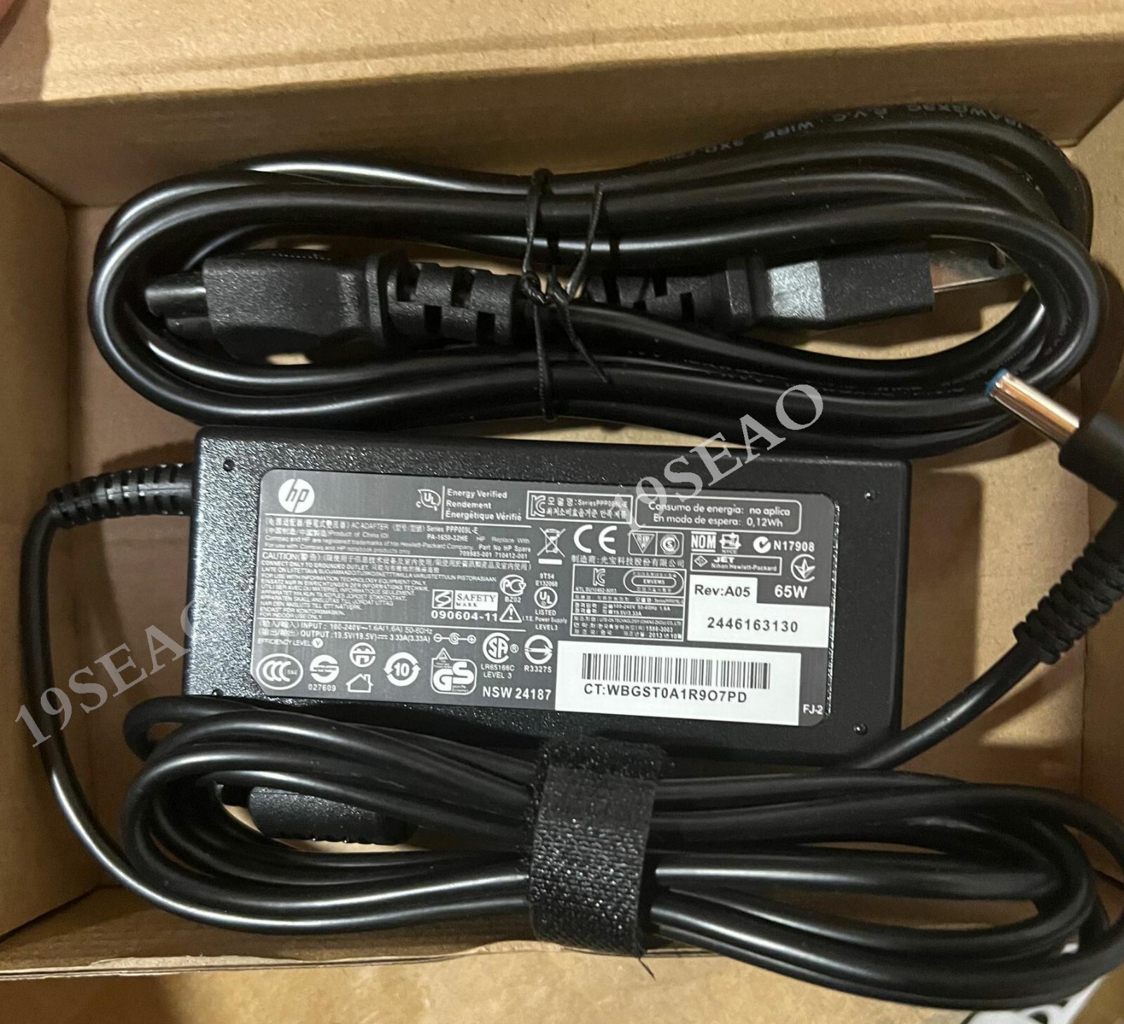 OEM Genuine 65W HP AC Adapter Charger blue tip 19.5V 3.33A Pavilion ...