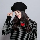 Women Vintage French Style Beret Hat Soft Wool Warm Cap Beanie Winter ...
