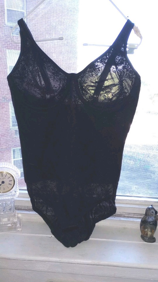 Vintage Olga Black Underwire Body Briefer Shaper Size 38B Model 43004 ...