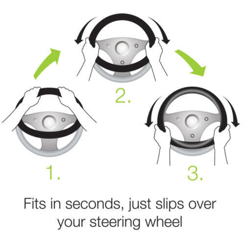 Leather Performance Grip Steering Wheel Cover Non Slip Universal Size ...