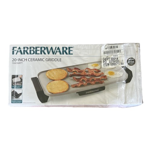 Farberware 20" Electric Ceramic Nonstick Griddle 1500w Dishwasher Safe ...