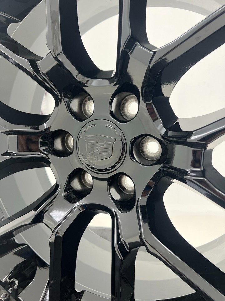 4 NEW GMC Sierra Yukon Denali Tahoe 2024 2023 Gloss Black 22" Wheels ...