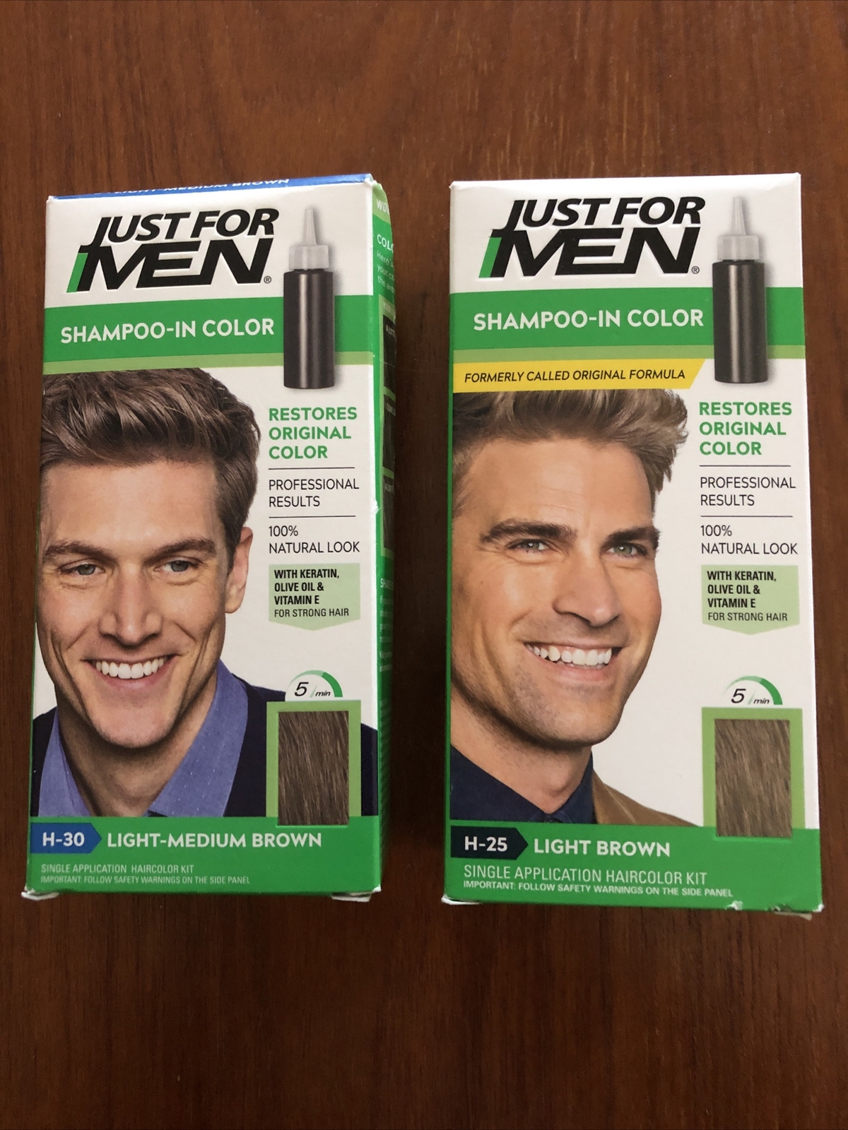 Just for Men Shampoo -in Color H-30 Light Medium Brown and H-25 Light ...