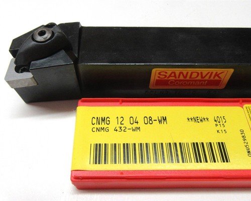 NEW, SANDVIK COROMANT DCLNR 16-4D HOLDER WITH 10 CNMG432WM 4015 INSERTS ...