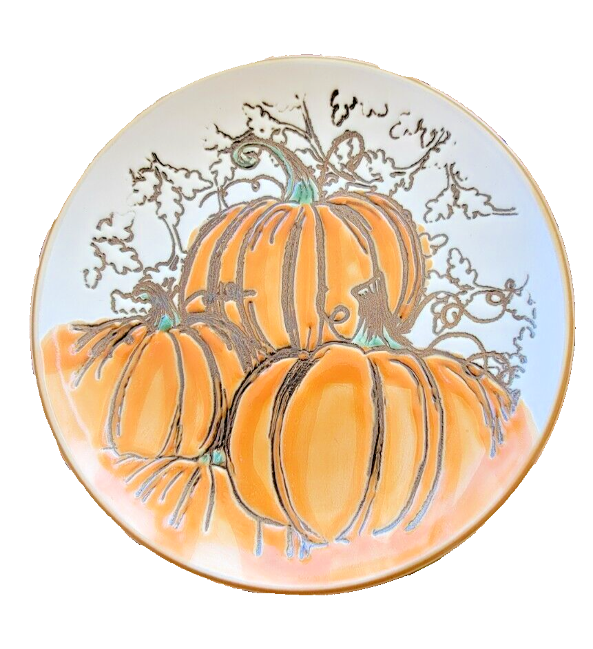 ELI ANA Spectrum Designz Pumpkin Appetizer Plate Set of 3 Fall ...