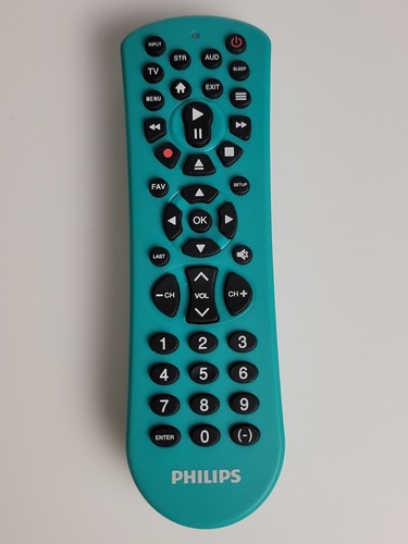 Philips SRP2013G/27 Teal Universal Remote 3 Device Remote Control Roku ...
