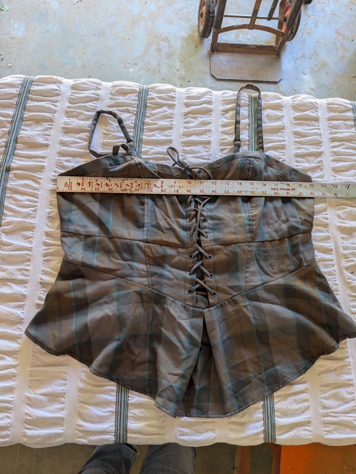 Torrid Outlander Plus Size 2 Corset Tank Top Plaid Spaghetti Straps | eBay