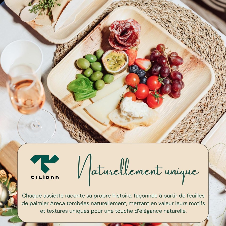 Plam Leaf Disposable Plates 10 Inches (50 Count) Like Bamboo Plates ...