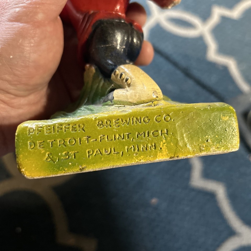 VTG 1950's Pfeiffer's Beer Chalkware Plaster Back Bar Statue Sign ...