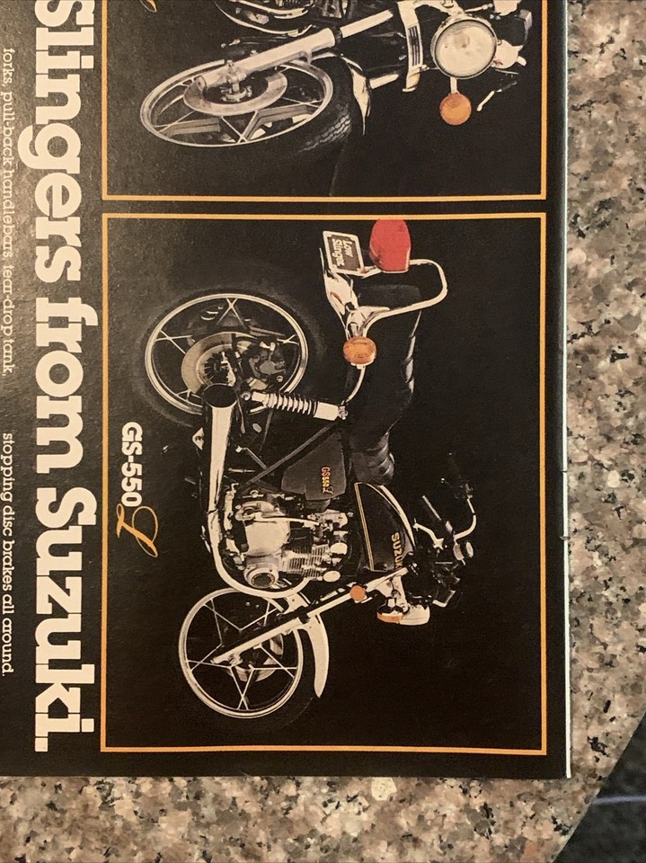 1979 Suzuki Low Slinger Motorcycle VTG 1970s PRINT AD GS-750L GS-550L ...