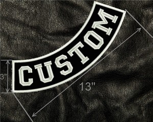 BEST 13" CUSTOM EMBROIDERED ROCKER - Top, Bot or Side - biker vest sew ...
