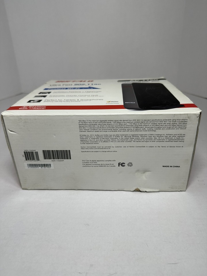 Buffalo AirStation WZR-1750DHP AC 1750 Gigabit Dual Band Wireless ...