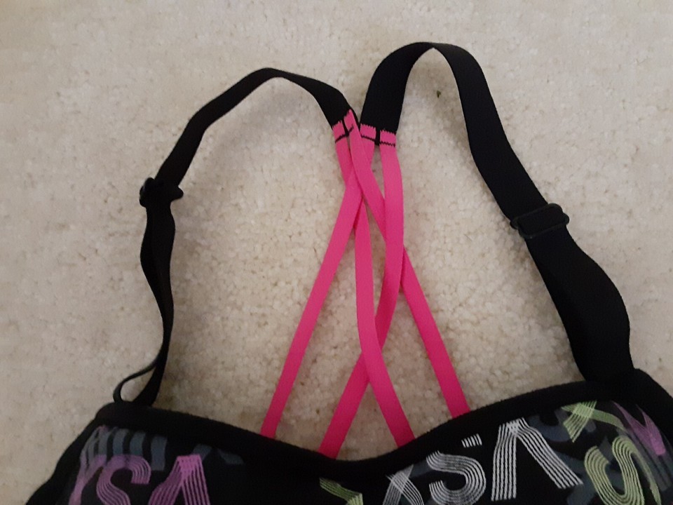 Victoria's Secret VSX Sport Bra 34B VSX LOGO Stappy Underwire ...