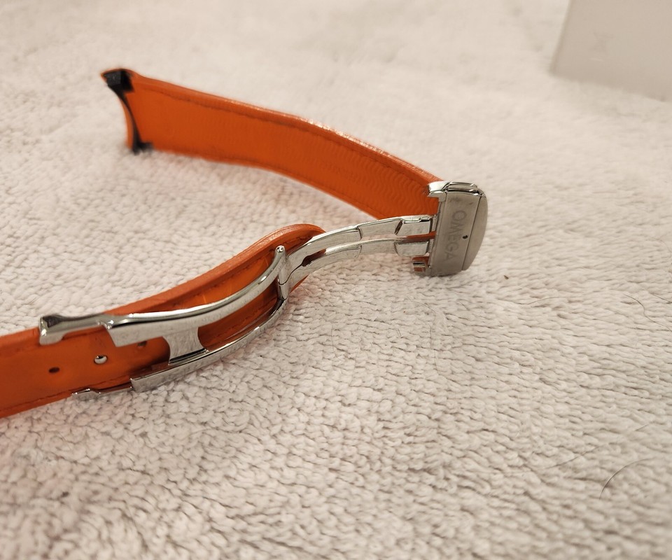 Genuine Omega Seamaster Planet Ocean Orange Rubber Déployant Strap! | eBay