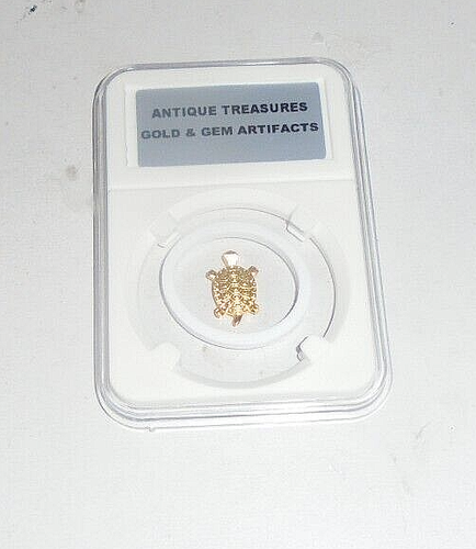 Vintage Gold Good Luck Lucky Turtle Fob Specimen Artifact Charm Gem ...