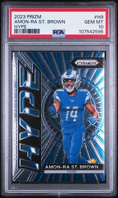 2023 Panini Prizm Football AMON-RA ST. BROWN HYPE Card #H9 PSA GEM MT ...