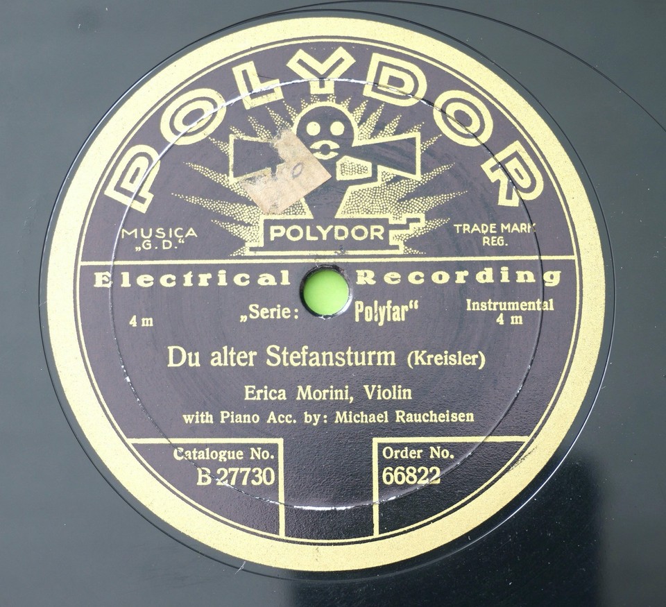 Erica Morini Violin Kreisler Du Alter Stefansturm 78RPM Polydor 66822 ...