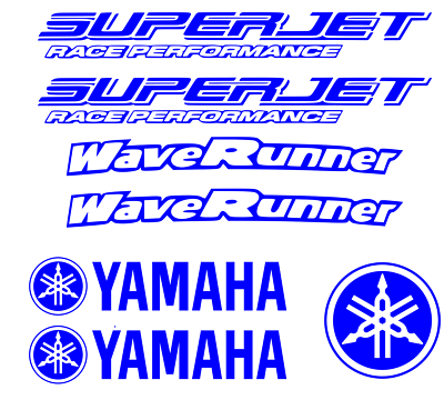 Superjet Graphics Kit BLUE Decal Sticker Wrap Yamaha Super jet stickers ...