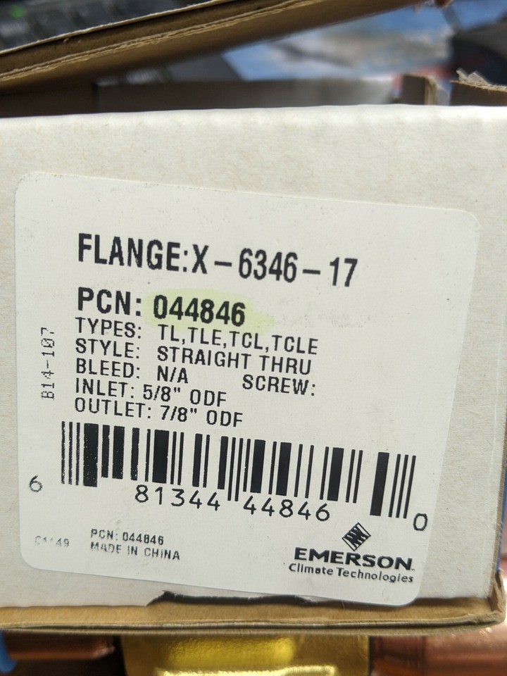 Emerson X-6346-17 Flow Control Straight Thru Flange 044846 New | eBay