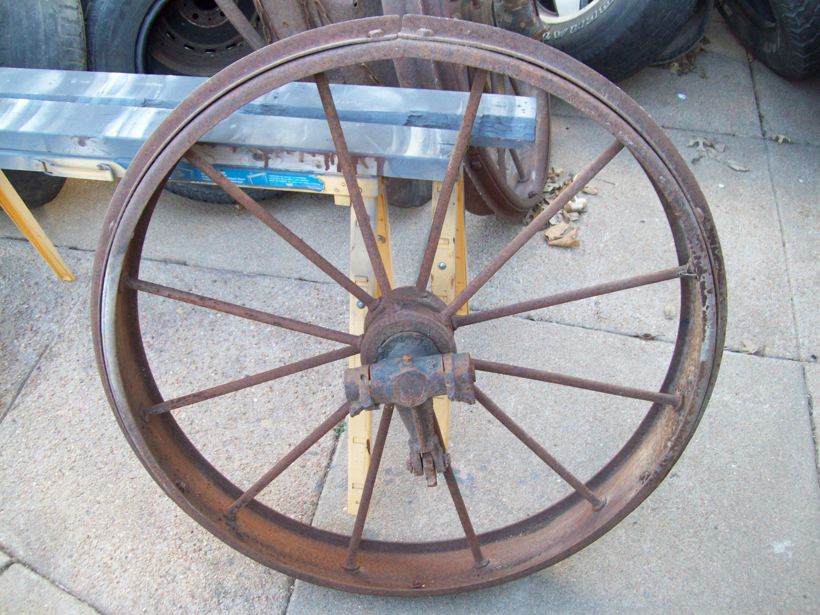 Vintage Cast Iron Steel Tractor Wheels Steam Engine HeiderGiles John ...