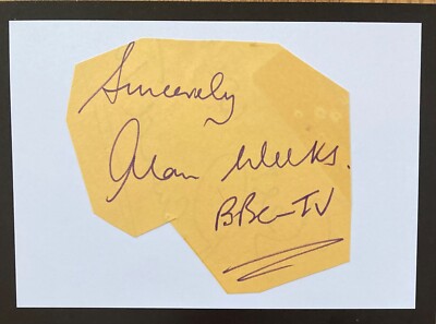 Alan Weeks English TV Presenter, Pot Black , , Original Autograph on 6 ...