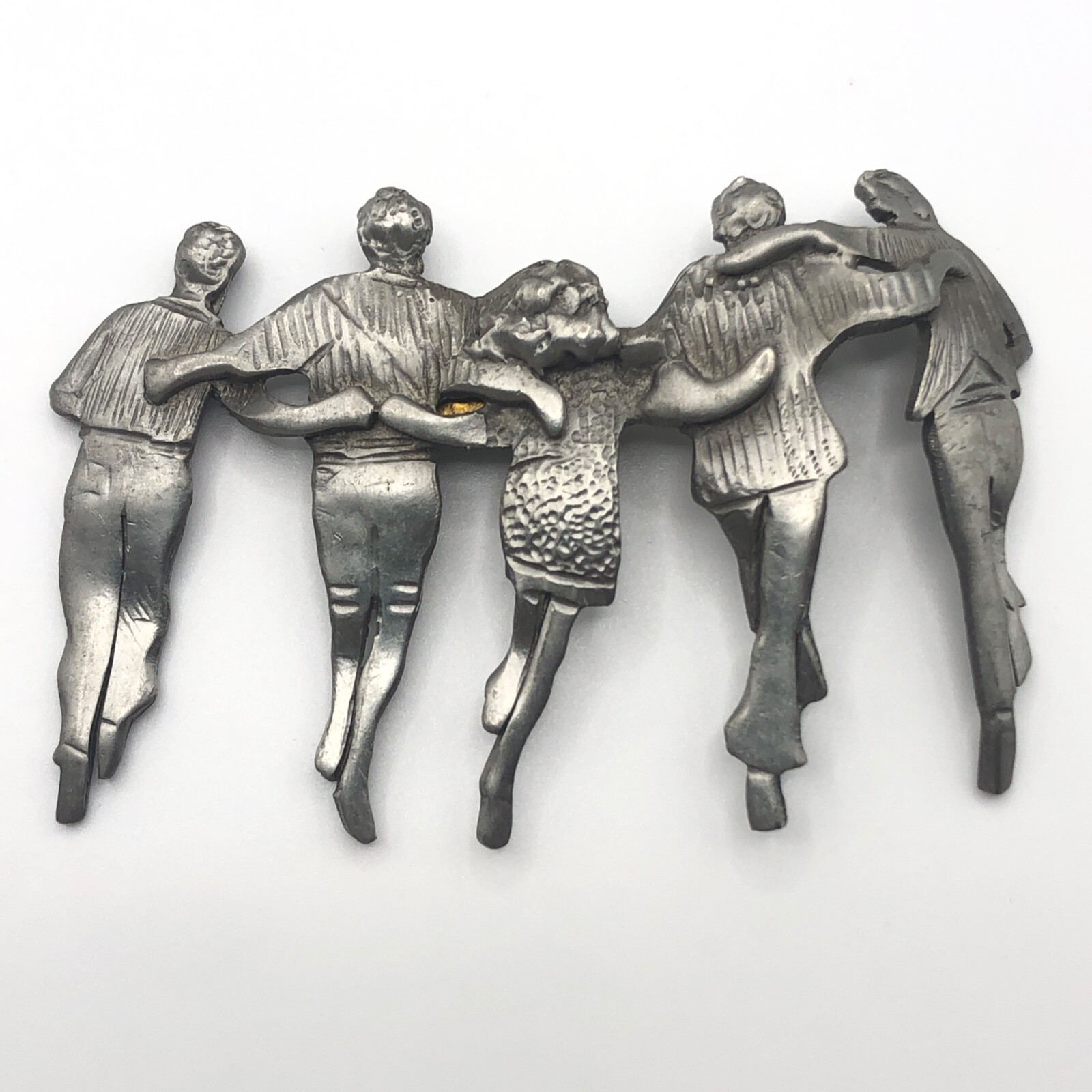 Ultra Craft Signed Brooch Pin PEOPLE Backside of 5 Pe… - Gem