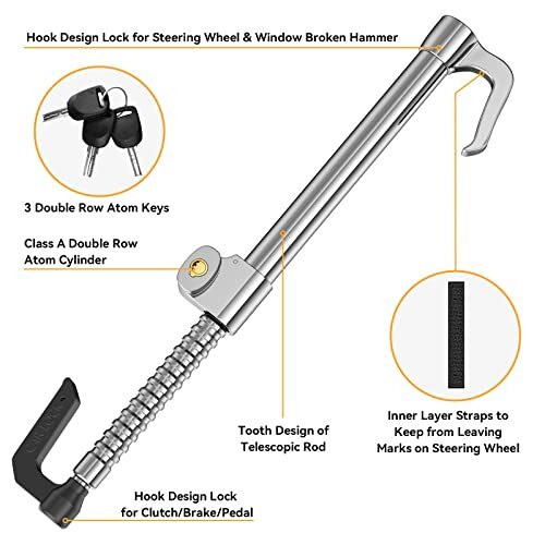 Universal Steering Wheel Lock Brake Lock Vehicle AntiTheft Device ...