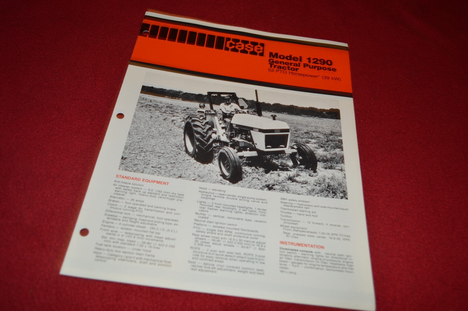 Case 1290 Tractor Dealer's Brochure YABE7 | eBay