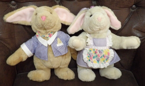 THE BIALOSKY TREASURY EASTER BUNNY RABBIT MOLLY & MICHAEL PLUSH LOT 2 ...