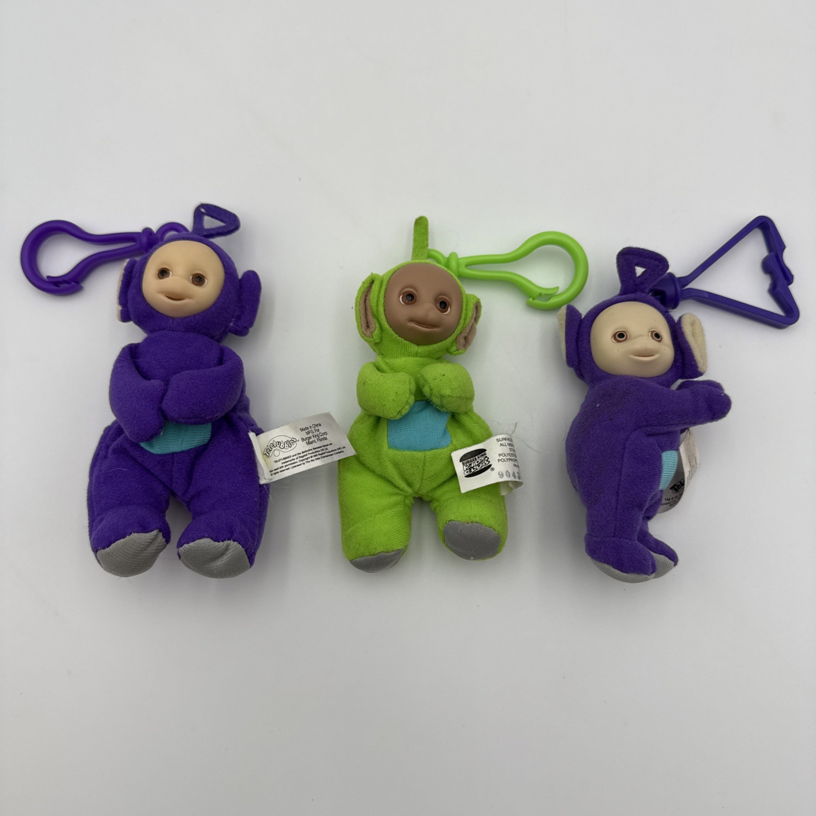 VTG Teletubbies Plush Key Chain Clip-On Tinky Winky Dipsey Burger King ...