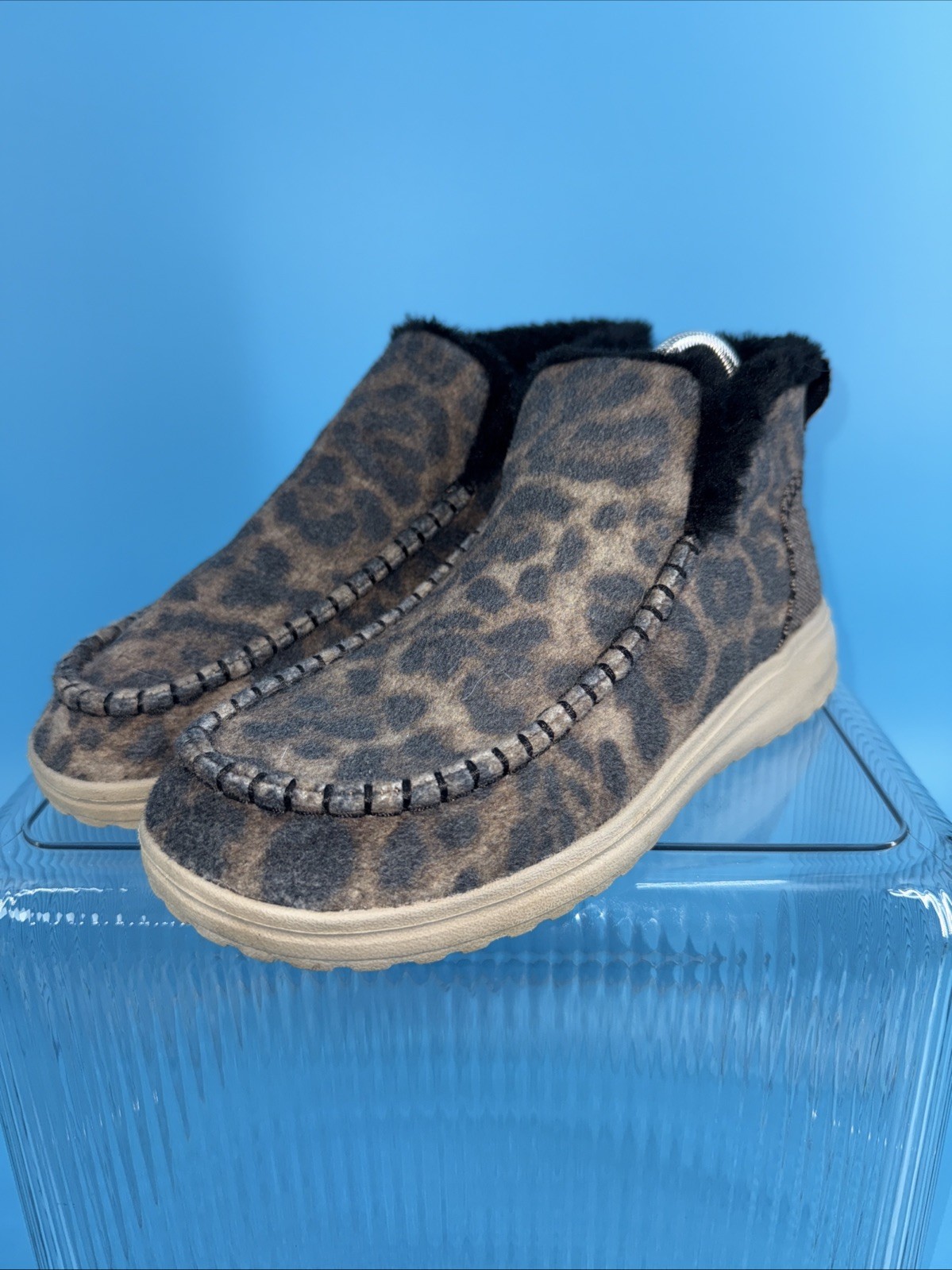 Hey Dude Denny Boots Womens 10 Brown Leopard Print Le… - Gem