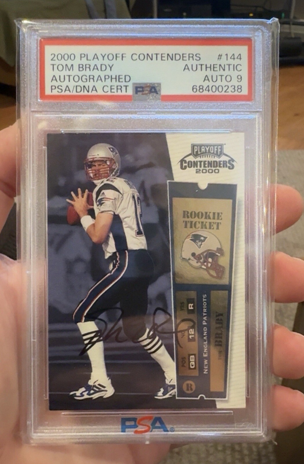 2000 Playoff Contenders Rookie Ticket Tom Brady Auto PSA Authentic Auto ...