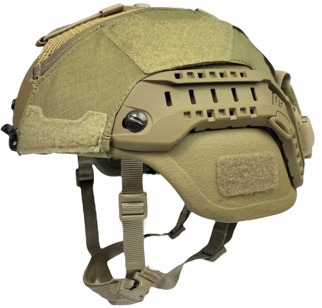 Large COYOTE BROWN ACH MICH ECH HELMET COVER w/ COUNTERWEIGHT POUCH ...