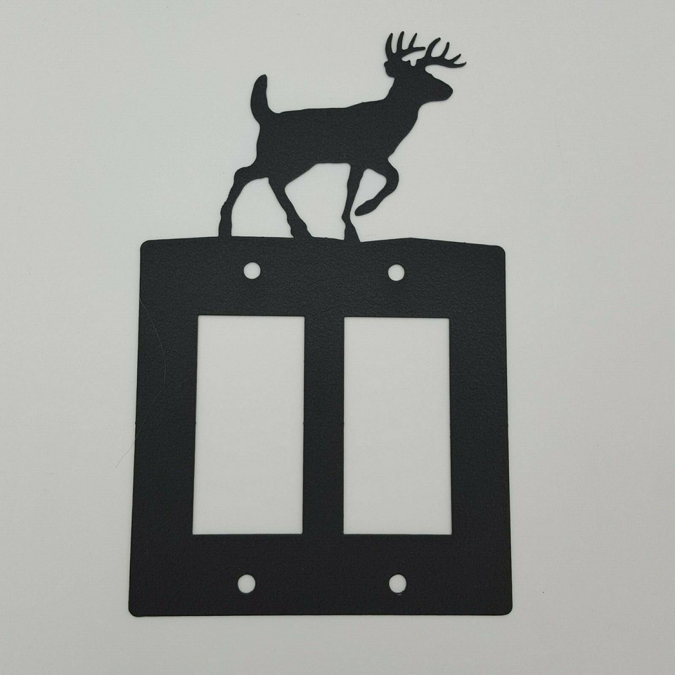 Wildlife Deer Elk Black Outlet Covers Switch Plates Toggle Country ...