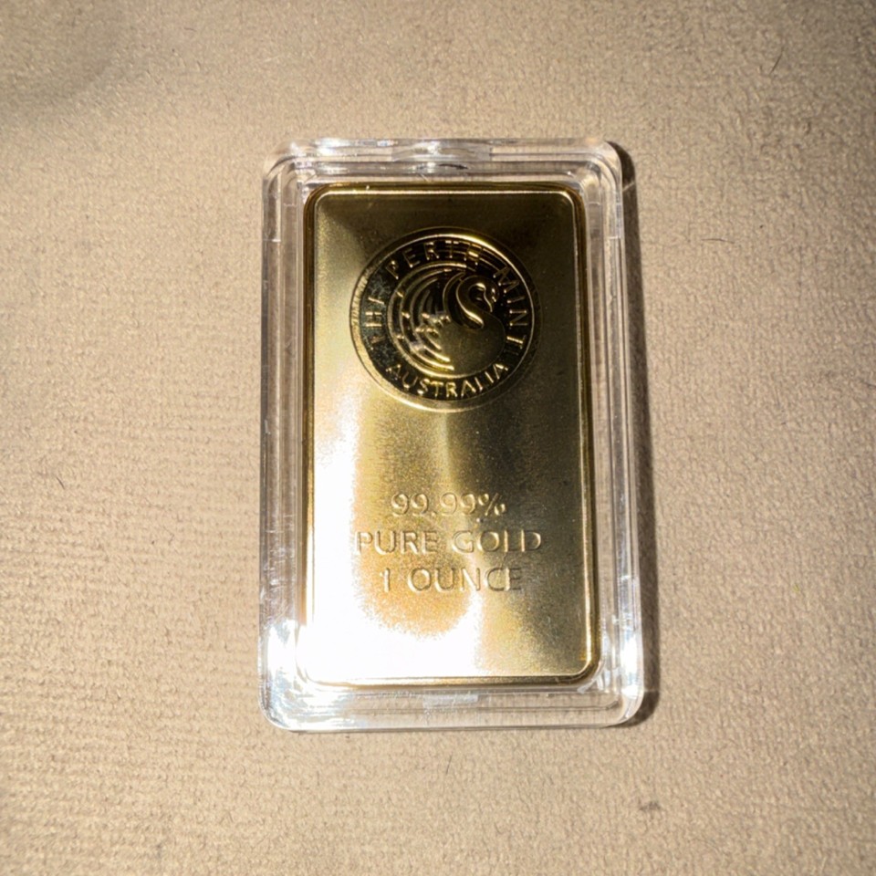 The Perth Mint Australian 1 Ounce Gold Bar 99.99% Fine Gold Bullion Bar ...