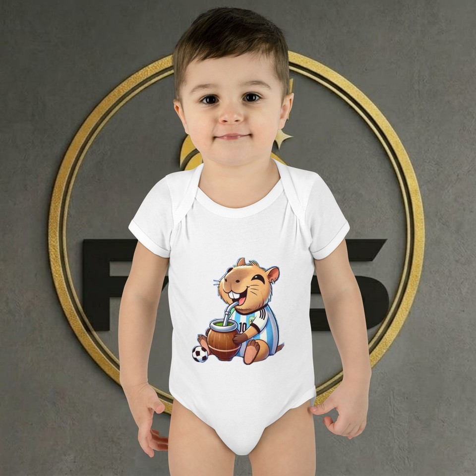 Soccer Carpincho toma mate Argentina World Cup Infant baby bodysuit by ...