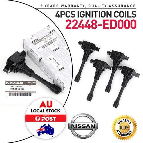 4x OEM Nissan Ignition Coil X-trail T31 Xtrail Dualis J10 2.0L 2.5L ...