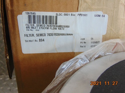 SEMCO SCHENCK V320012.B01 FILTER REPLACEMENT 7035193040028000 | eBay