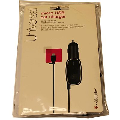 New OEM T-Mobile Micro USB Car Charger with Extra USB PORT BLACK Galaxy ...
