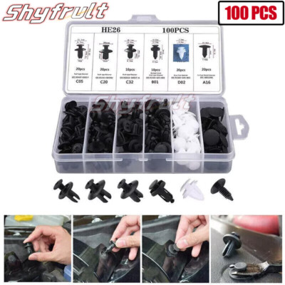 100x Box Set Bumper Fender Liner-Push Type Retainer Clips for Chevy GM ...