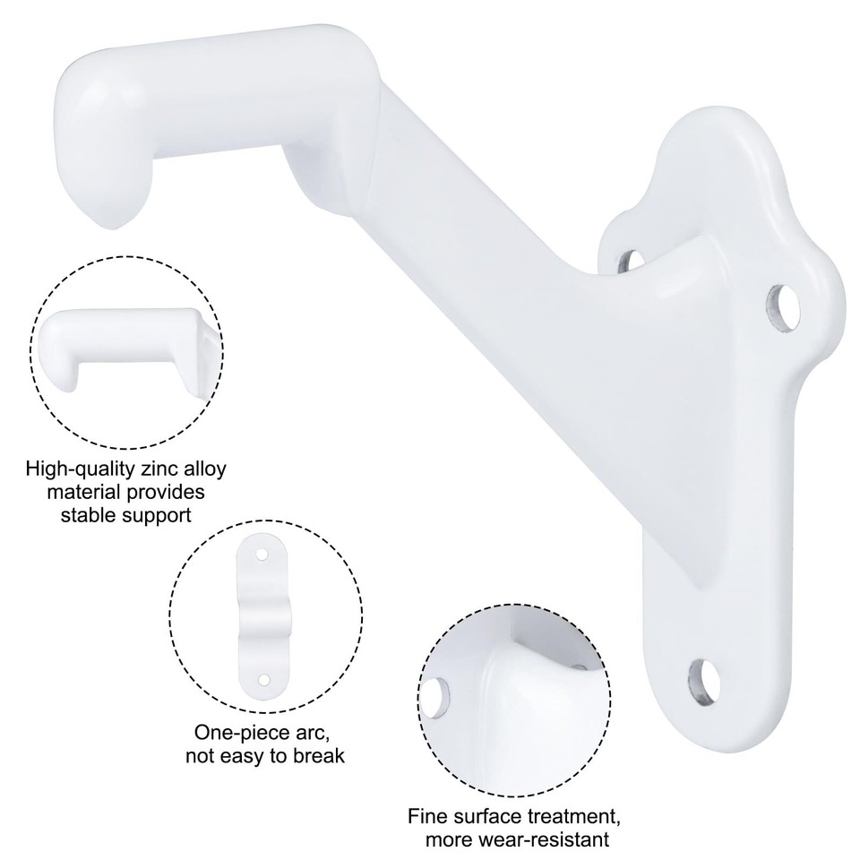 RealPlus 12 Handrail Bracket, 3" Staircase Hand Rail Brackets for Stair ...