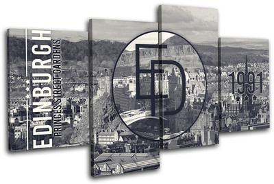 Edinburgh Typography City MULTI CANVAS WALL ART Picture Print | eBay