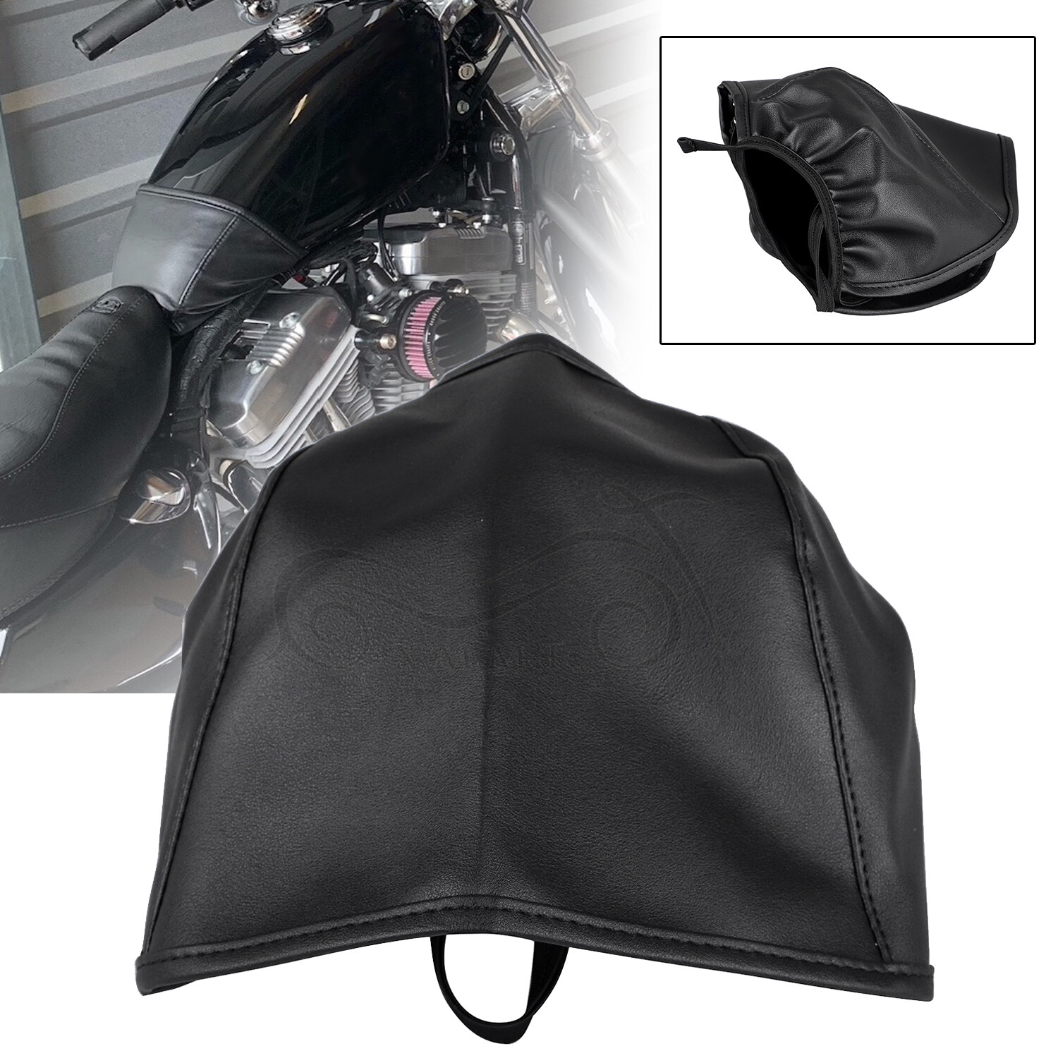 BLK 4.5 Gallon Fuel Tank Bra For Harley Forty Eight Sportster 883 ...