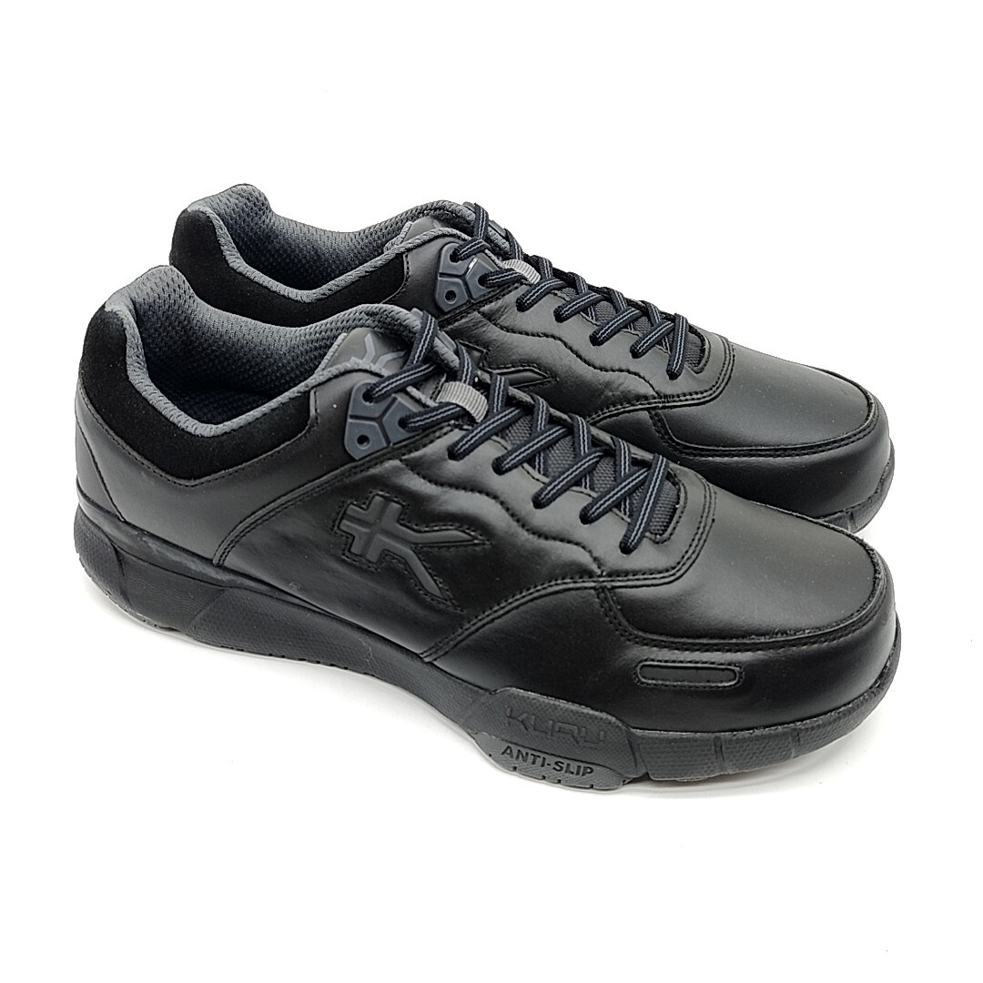 Kuru Kinetic Walking Shoes Sneakers Mens Size Black Leather Casual | eBay