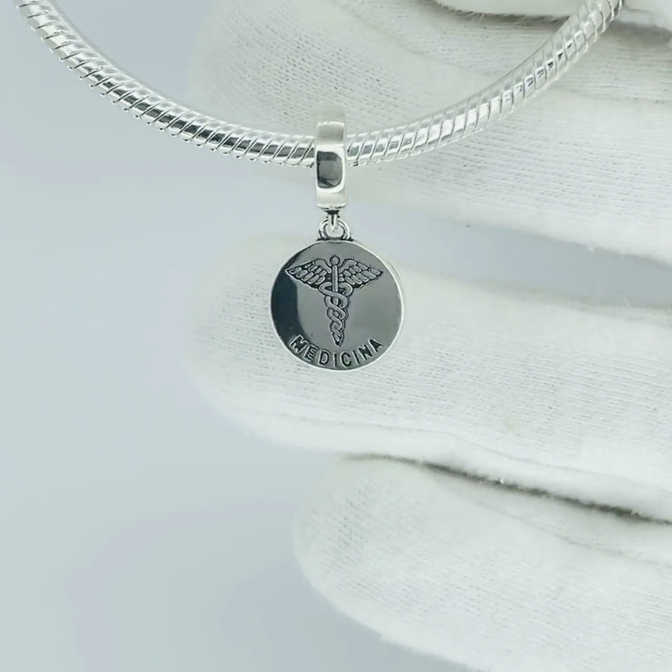 Medicina Charm For Bracelet, Hospital Charm, Sterling Silver Charm | eBay