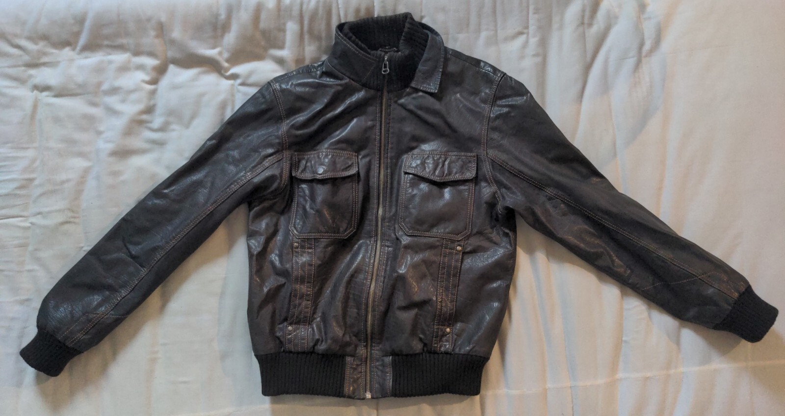 Ben Sherman Leather Jacket Size Large (3 L) Mens | eBay UK