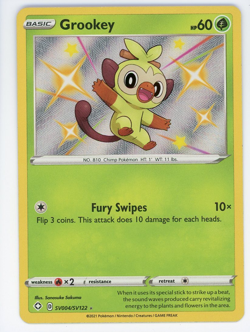 Pokemon Shiny Grookey SV004/SV122 Shiny Vault Shining Fates NM/MT | eBay