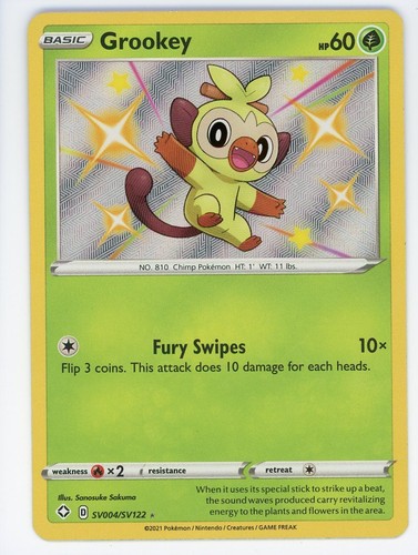 Pokemon Shiny Grookey SV004/SV122 Shiny Vault Shining Fates NM/MT | eBay