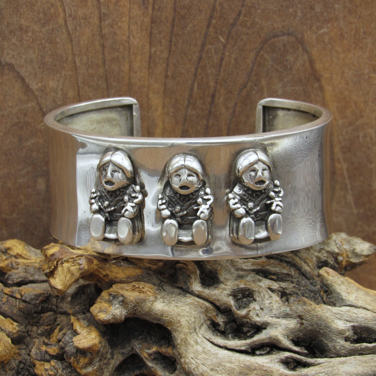 Vintage Southwest Sterling Silver Storyteller Cuff Bracelet+ | eBay
